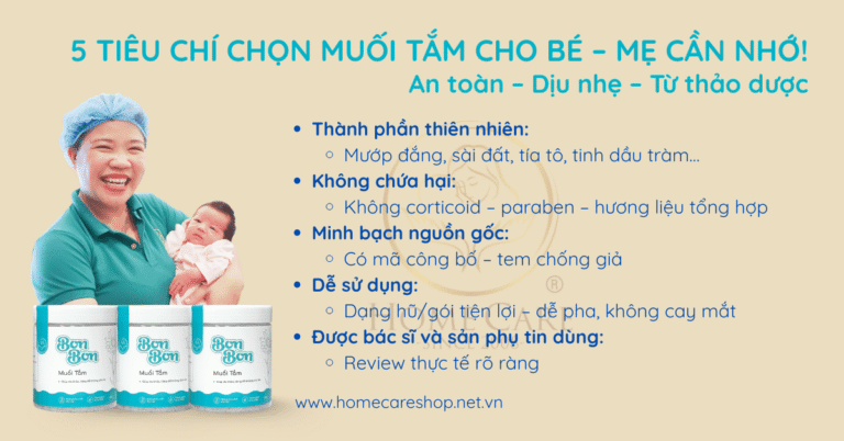 Muối tắm dịu rôm sảy cho bé: Giúp da bé SẠCH,, HẾT RÔM